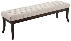 Chesterfield lavice Bleech - látkové čalounění - tmavý rám - 150 cm | krémová