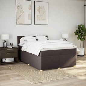 Box spring postel s matrací tmavě hnědá 140x190 cm textil 3288971