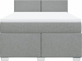 Box spring postel s matrací světle šedá 140 x 200 cm textil 3288204