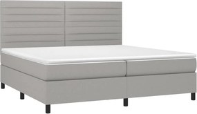 Box spring postel s matrací světle šedá 200 x 200 cm textil 3141881