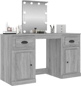 Toaletní stolek s LED šedý sonoma 130 x 50 x 132,5 cm 3185349
