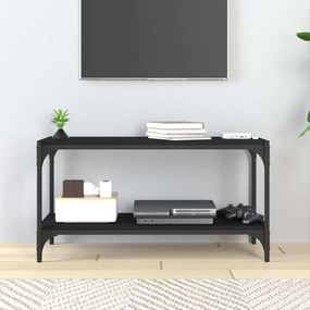 vidaXL TV skříňka 80 x 33 x 41 cm kompozitní dřevo a ocel [819332] Barva: hnědý dub