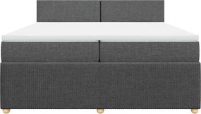 Box spring postel s matrací tmavě šedá 200x200 cm textil 3289857