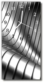Skleněné hodiny vertikální Kovová stříbrná kovová vlna