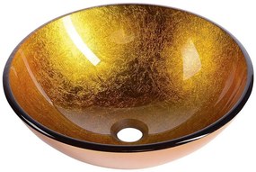 Sapho Ago 2501-19 umyvadlo 42 x 14 cm zlatě oranžová