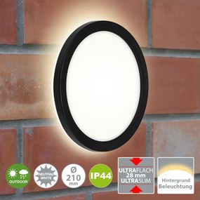 BRILO 3008015 LED venkovní svítidlo pr. 21 cm 8W 1200lm černá (starý kód: BRILO 3008-015) - BRILO