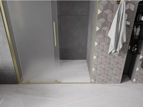 Mexen Velar, posuvné sprchové dveře do otvoru 160 cm, 8mm sklo námraza, zlatá matná, 871-160-000-31-55