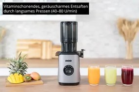Unold Sam stříbrno-černá / Pomalý odšťavňovač / 200 W / 40-80 ot./min
