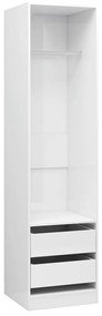 Šatní skříň se zásuvkami bílá s leskem 50x50x200 cm dřevotříska - Default Title