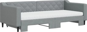 Válenda s přistýlkou a matracemi světle šedá 90 x 200 cm textil 3197444