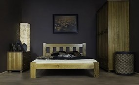 Dřevěná postel Brita 140x200 + rošt ZDARMA (Barva dřeva: Borovice)