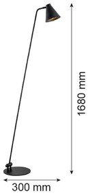 Argon 8003 - Stojací lampa AVALONE 1xE27/15W/230V černá