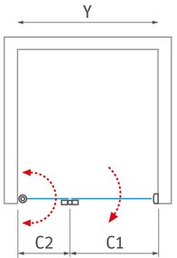 Roth Jednokřídlé sprchové dveře CI PIL_CI PIR pro instalaci do niky - bez vaničky Varianta: šířka: 100 cm, orientace: Levá - (CI PIL 1000 - CI PIL 100200 VPE), Barva profilů a typ výplně: profily: brillant, výplň: transparent