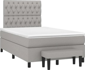 Box spring postel s matrací světle šedá 120 x 200 cm textil 3136821