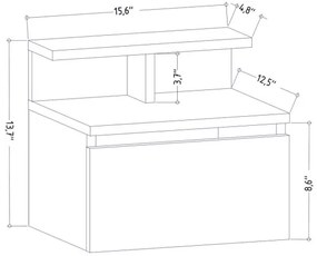 Noční stolek ALICE 39,8x35 cm bílá