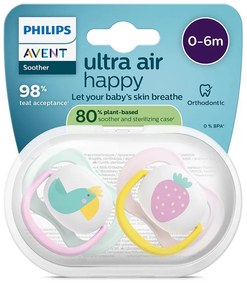 PHILIPS AVENT Šidítko Ultra air obrázek 0-6 m dívka, 2 ks Philips Avent