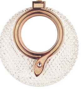 Toolight Toolight, LED křišťálové závěsné svítidlo 18x17cm, 12W, 3000K, LHJ110-1CP, růžové zlato, OSW-60051