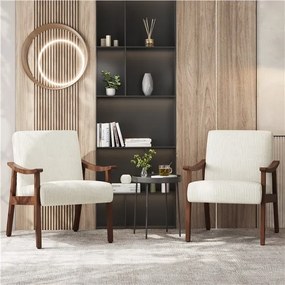 Křeslo Yaheetech – béžová, 62 cm (šířka) × 70,5 cm (hloubka) × 74 cm (výška), polyester (267499531398)