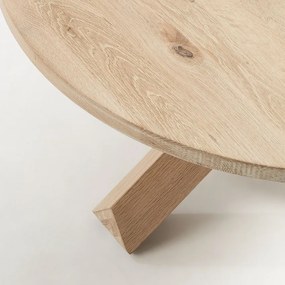 OnaDnes -20% Dubový kulatý konferenční stolek Kave Home Lotus 65 cm