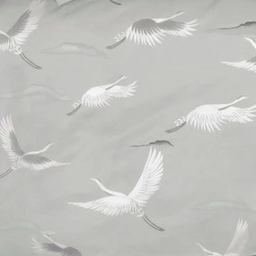 SCANquilt povlečení SATÉN DESIGN bird wings šedobílá 140 x 200/70 x 90 cm
