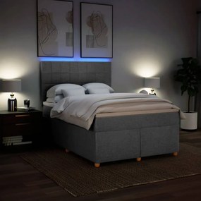 Box spring postel s matrací světle šedá 160 x 200 cm textil 3293631