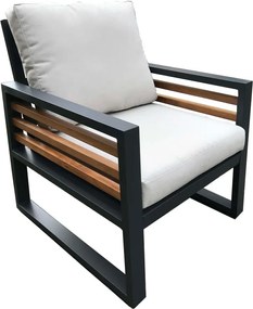 Šedý hliníkový zahradní lounge set pro 5 Colmar – Rojaplast