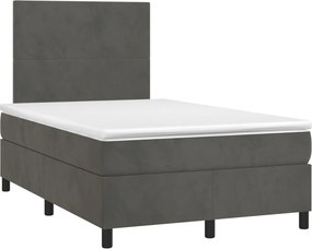Box spring postel s matrací tmavě šedá 120 x 200 cm samet 3142894