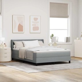 Postel s boxspringem s čelo Světle šedá 200 x 140 cm textil 3341041