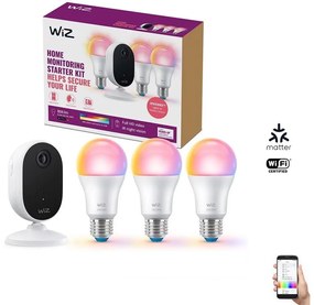 WiZ | WiZ-Sada pro monitorování domácnosti:1xkamera+ 3xLED RGB žárovka 8,5W/230V Wi-Fi | WI0121