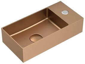 Závěsné umývátko v růžovozlaté barvě SAT Aurum 36x18 cm bez přepadu SATAUR3618BRG