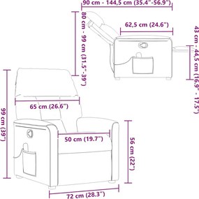 vidaXL Masážní polohovací křeslo tkanina z mikrovlákna [4015570] Barva: Tmavě šedá