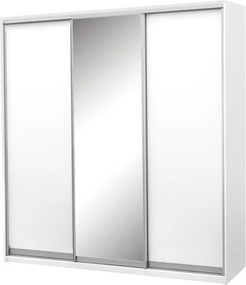 Skříň 3D 1800x2400x600, 2 DTD + 1 zrcadlo, bílá