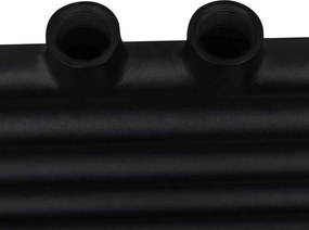 Černý žebříkový radiátor na ručníky rovný ústřední topení 500x1160 mm 141907