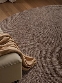 Hanse Home, Kusový koberec Calmio 106219 Taupe kruh, 200x200 (průměr) kruh, hnědá, ložnice