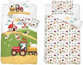 Detexpol Dětské bavlněné povlečení 90x120 farmářský červený traktor – 5513 A - Mayamoo