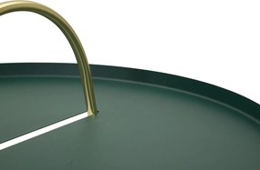 Odkládací stolek Grent 45 cm zlatý/zelený