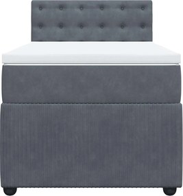 Box spring postel s matrací tmavě šedá 90x200 cm samet 3289939