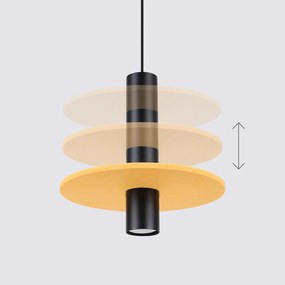 Sollux Lighting Závěsná lampa PELTA 1 černá/žlutá