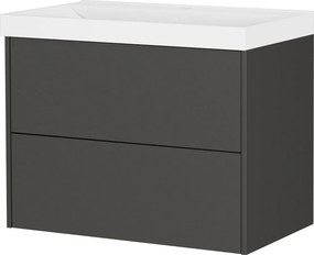 Antracitová matná závěsná skříňka pod umyvadlo 81x65 cm Bodera – Germania