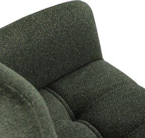 Jídelní židle KLAUDIE - zelená látka / černé kovové nohy