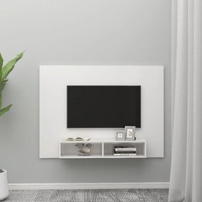 vidaXL Nástěnná TV skříňka bílá vysoký lesk 135x23,5x90 cm dřevotříska