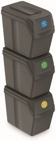 Prosperplast Sada 3 odpadkových košů SORTIBOX I 3x20 litrů Barva: Bílá, Objem (l): 3x20
