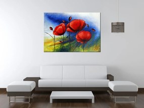 Gario Ručně malovaný obraz Veselé máky Rozměry: 100 x 70 cm