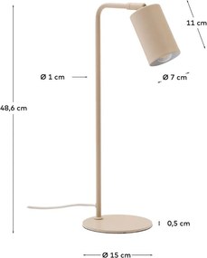 Béžová kovová stolní lampa (výška 49 cm) Manie – Kave Home