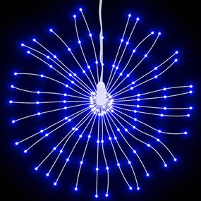 Vánoční hvězdicová světla 8 ks 140 modrých LED diod 17 cm 3190515