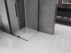 Mexen Velar, sprchový kout s posuvnými dveřmi 100 x 100 cm, 8mm sklo námraza, černá matná, 871-100-100-31-70