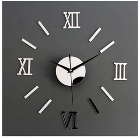 Nástěnné 3D hodiny Římská čísla Barevná varianta: Stříbrná