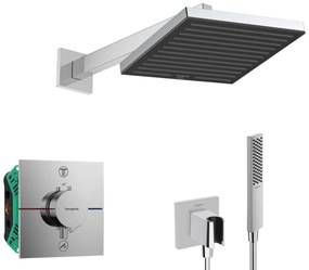 Hansgrohe - Sprchový set s termostatem pod omítku, s tělesem, 26x26 cm, chrom SANI21HHH003