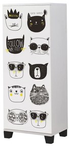 Hanah home dřevěná komoda CATS bílá 127x50 cm 869VEL6508
