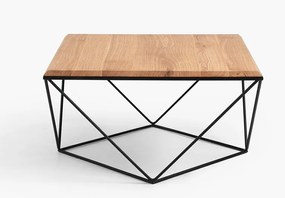 Nordic Design Přírodní konferenční stolek Deryl 80x80 cm s černou podnoží